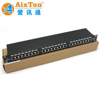 AixTon超五类屏蔽配线架 CAT5E STP 24口配线架