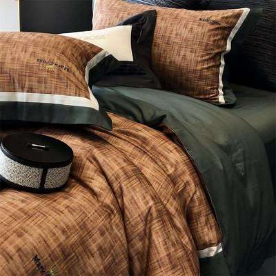 耐淘纺织品 2024新款意式肌理奶丝磨毛系列四件套布兰登-一叶知秋