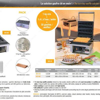 国O8184RLLERGRIL法L乐桥GES23条玉米华夫炉松饼机煎饼机商用烤饼