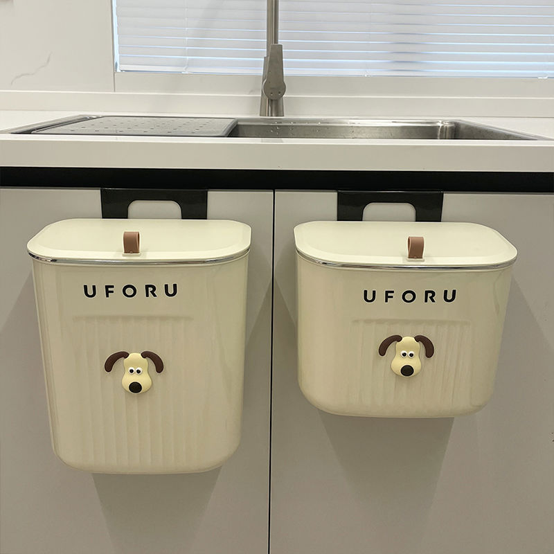 轻奢厨房垃圾桶带盖家用壁挂式厨余挂式收纳桶厕所卫生间夹缝