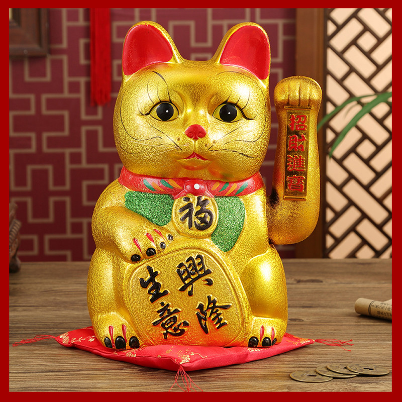招财猫摆件自动招手摇手发财猫开业电动店铺收银台办公室装饰礼