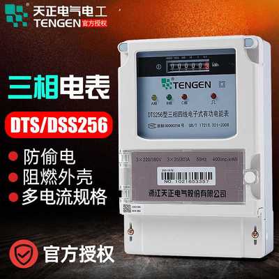 天正电气 三相四线电子式有功电能表DSS/DTS256三线电表380V