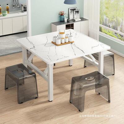 折叠桌方桌家用餐桌烧出租舍屋宿饭桌小IJM地户桌简易摆摊桌外烤