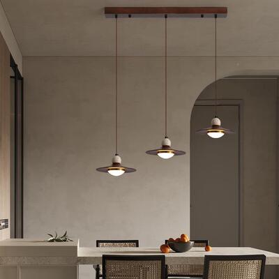 计师E餐复厅灯设吊灯黄洞石中式ISH古诧寂风餐桌饭厅吊线LD岛台吊