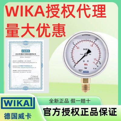 德国wika黄铜耐震压力表213.53.100 EN837-1压力表