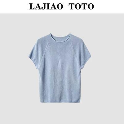 LAJIAO TOTO【晚风知夏】春夏秋季女士休闲舒适针织衫短袖#GM6076