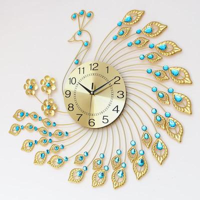 欧式孔雀钟表挂钟客厅简约现代个性创意时钟家用装饰静音石英钟