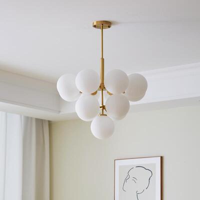 全铜意客厅吊灯轻奢约卧室书房楼梯设计师球法式77254创圆魔豆简