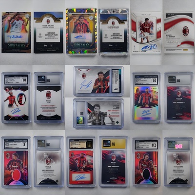 Topps PANINI AC米兰 因扎吉 巴雷西 德塞利 签名签字 球星卡礼物