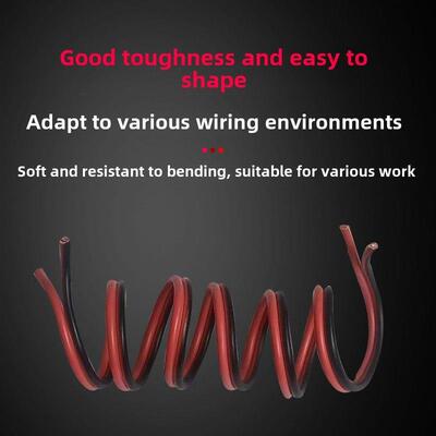 国标RVB红黑双并线2X0.3/0.5/0.75/1/1.5平方软线LED灯监控电源线