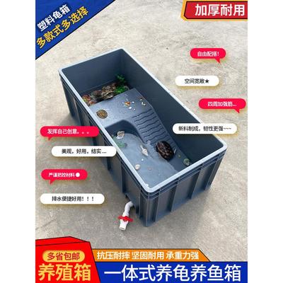 集成化加厚龟箱带排水龟箱家庭养殖养殖箱超大景观龟池龟盆