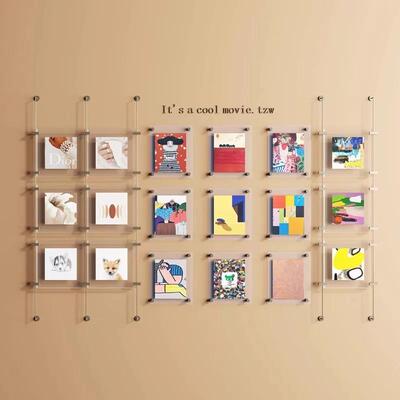 代风亚克力无金属现杆挂画客厅卡传通照片WOB墙走廊宣装置边框艺