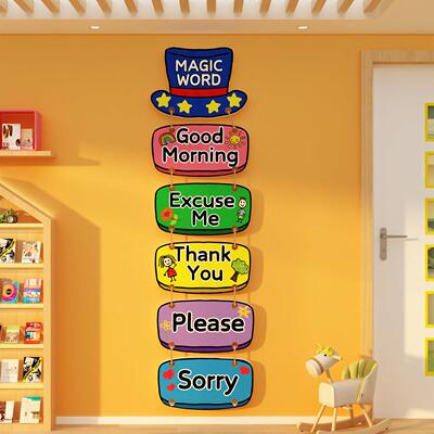 英语角教室布置装饰幼儿园环创文化绘本馆墙面贴纸工作培训机构班