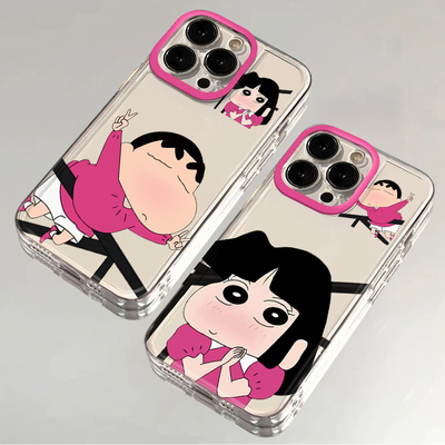 VIVOy500手机壳软16ProMax创意苹果14PLUS透明iPhone17动漫蜡笔小新IQOO15适用OPPOFINDX9PRO情侣12可爱X200S