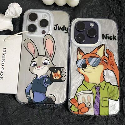 羽纱iPhone16眼镜尼克朱迪适用14plus华为12情侣荣耀300UltraVIVO小米一加高颜值苹果13手机壳OPPO硬15Promax