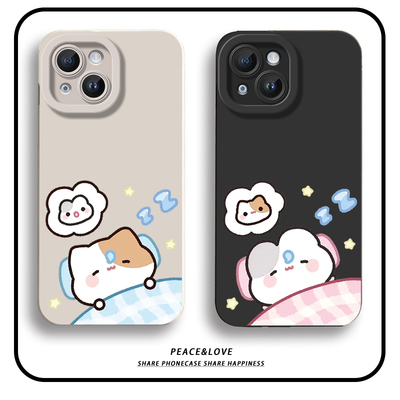 iphone17适用苹果16软VIVOIQOO15至尊荣耀POWER2可爱创意14PLUS瞳眼13ProMax卡通手机壳情侣想猫咪华为PURA90