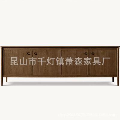 Rre-64H美简约实木四门带抽屉柜法式橡木客厅餐边边酒柜茶水式柜