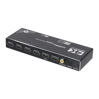 4K分屏矩阵HDMI四进二出2.0版4K60hz高清切换器HDMI音频分离器4进