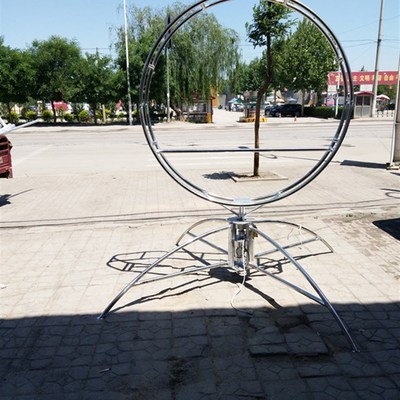 吴桥铁机杂技魔术道具加厚不锈钢遥控转动大环定做可拆成三部分环