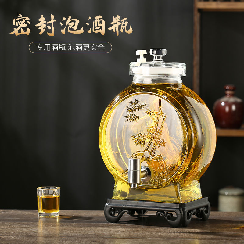 泡酒玻璃瓶高档密封带龙头家用酒坛子人参泡酒瓶1020斤药酒泡