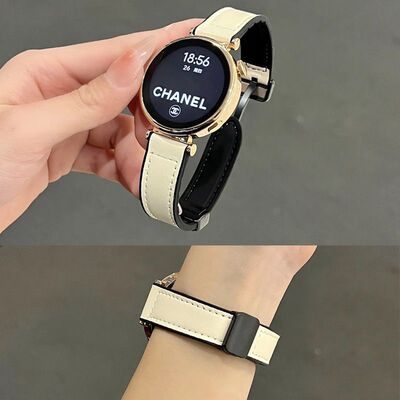 适用华为GT5手表带gt432女款GT5pro高级watch43pro真皮硅胶磁吸扣