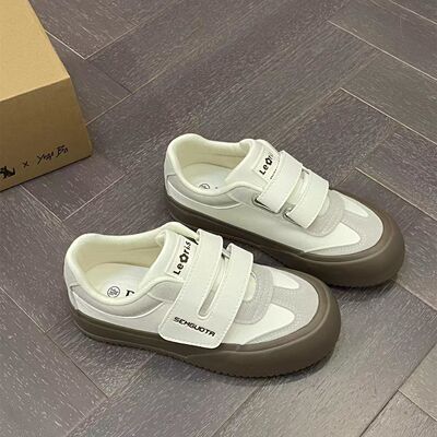 KlDx今年流行的鞋子魔术贴女2025新款春季厚底小白鞋休闲运动鞋