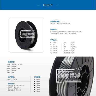 供应纯铝焊丝ER1070铝合金焊丝1.01.21.62.03.0mm现货包邮