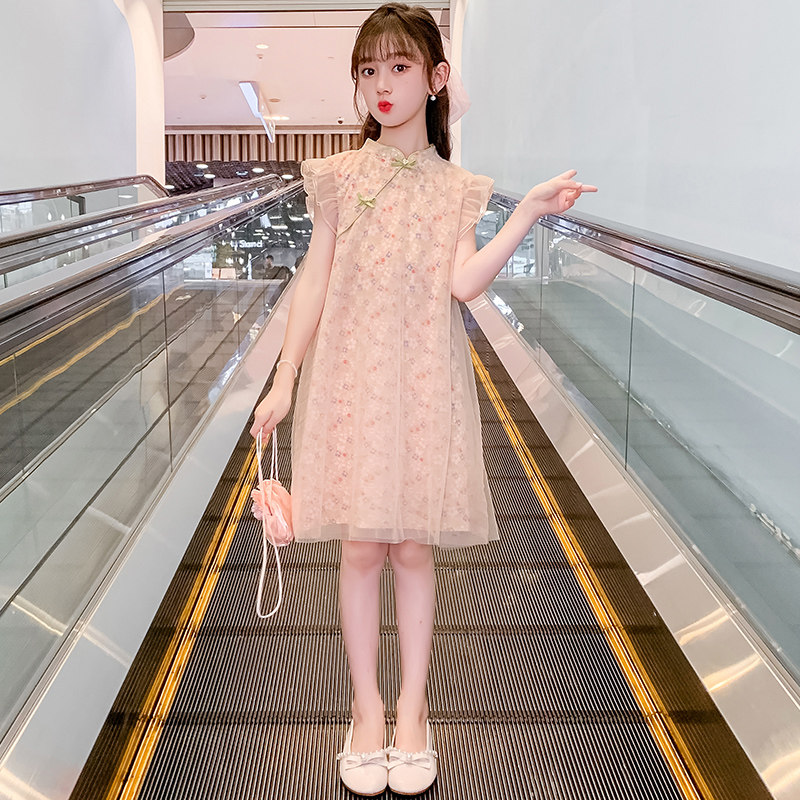 女童旗袍连衣裙2023新款夏季儿童洋气国风公主裙女孩汉服夏天裙子