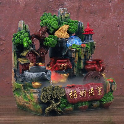 假山流水摆件喷泉客厅装饰摆件花园庭院水景鱼池办公室12073