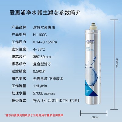 滨特尔爱惠浦净水器H100滤芯H104主滤芯EVP-6000 EVP3000EV961116