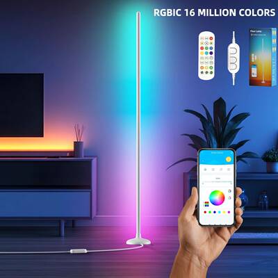 led幻彩落地灯RGBIC拼接拾音氛围灯直播背景卧室客厅遥控氛围小夜