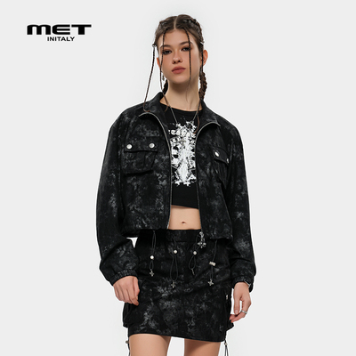 MET initaly麦特美式街头风工装外套夏季新款流行拉链设计上衣