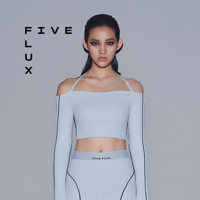FIVEFLUX瑜伽运动一字肩长袖T恤