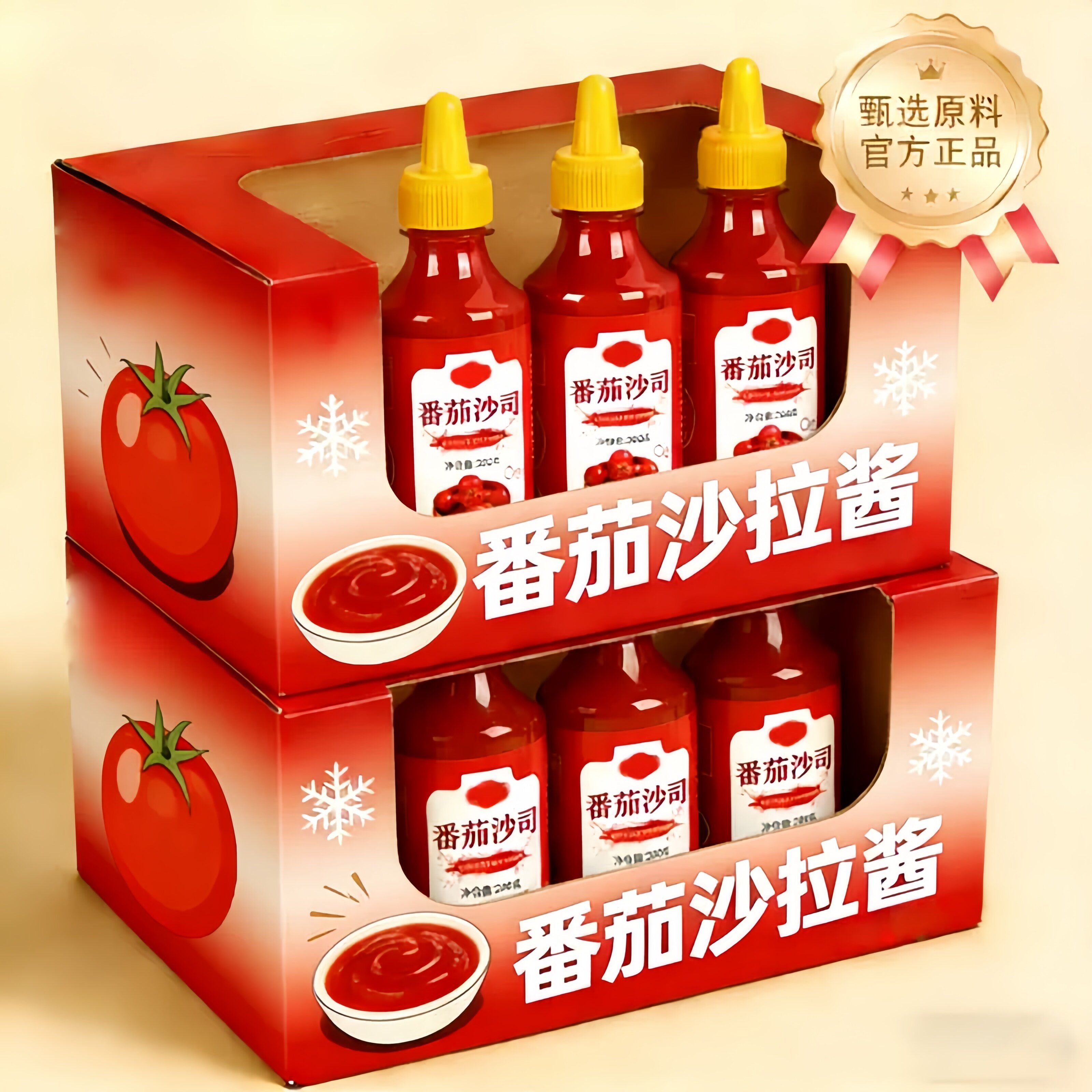 番茄酱小包装儿童无添加商用挤压瓶新疆官方旗舰店家用沙拉酱宝宝