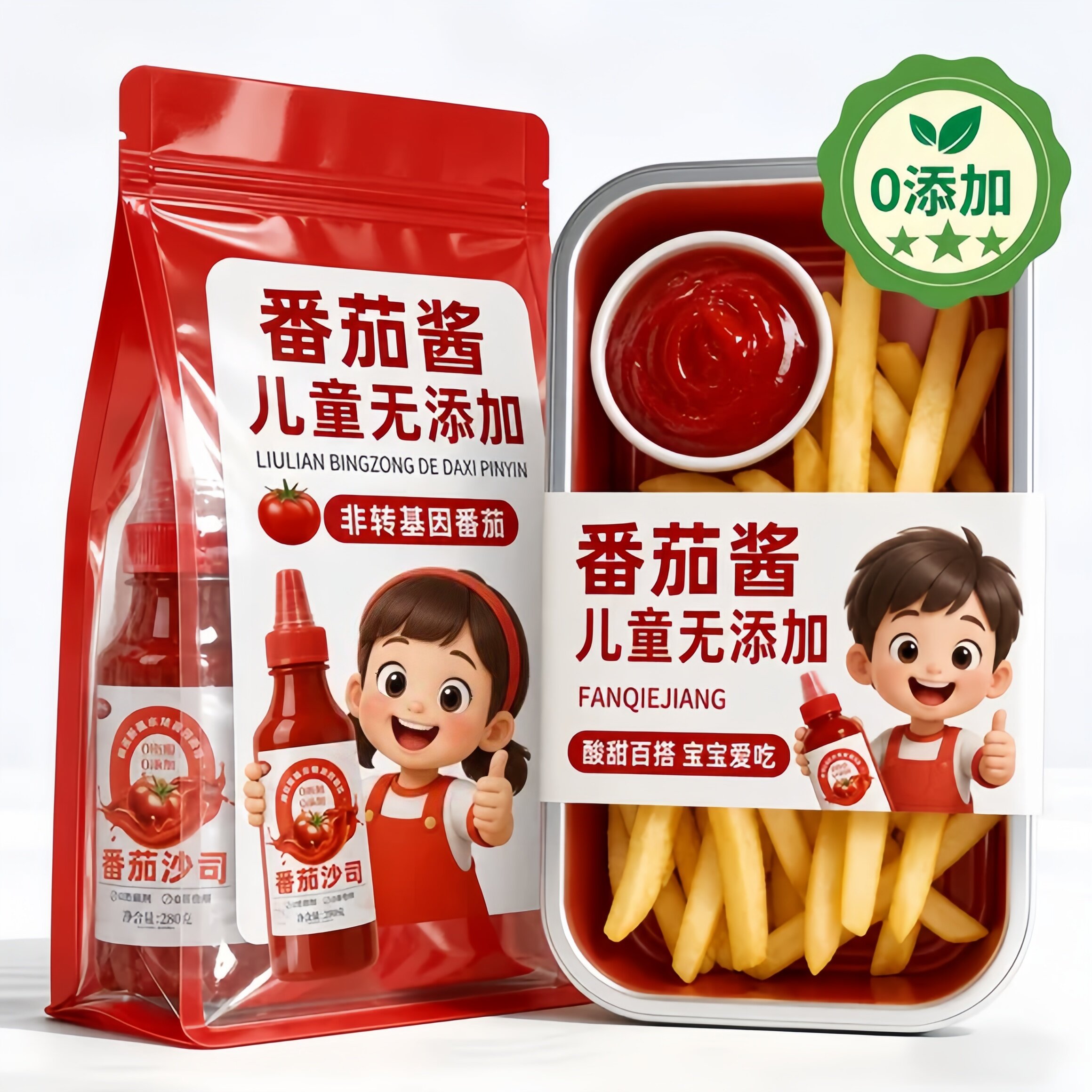番茄酱小包装儿童无添加商用挤压瓶新疆官方旗舰店家用沙拉酱宝宝