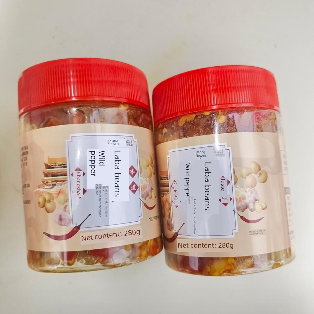 湖南特产香辣腊八豆下饭菜罐装豆瓣酱黄豆酱拌饭拌面开胃即食280g