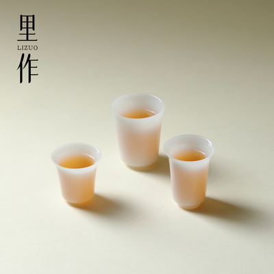 里作中式白冰种玉瓷茶杯高档璞玉主人杯喝茶品茗杯会客闻香杯客杯