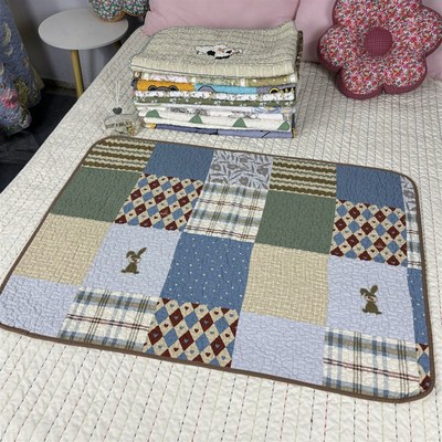 双面斜纹纯棉防侧漏姨妈垫宿舍床绗缝夹棉床垫子隔脏宠物垫可水洗