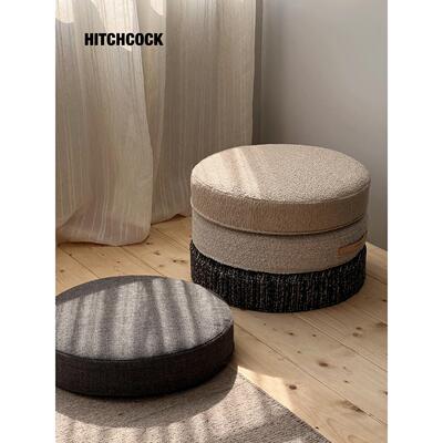 HITCHCOCK Padding 厚坐垫 手提蒲团垫侘寂风棉麻羊毛榻榻米圆形