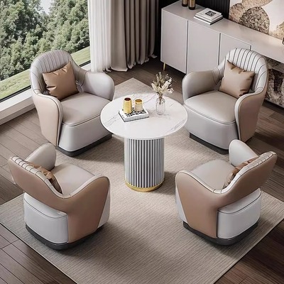 接待洽谈大堂沙发椅商务现代轻奢酒店沙发售楼处大厅会客桌椅组合