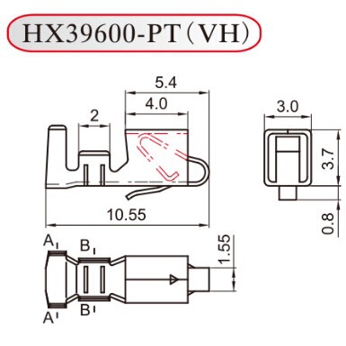 红星接插件VH-31PT 连带端子压线簧片HX39600-31PT高脚3000只/盘