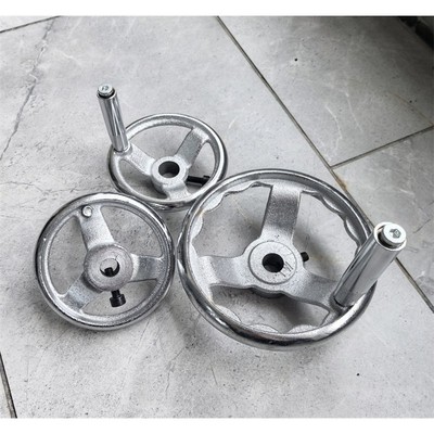 手轮圆形带转动金属手柄铸铁电镀铬机床摇柄车床圆形波纹手轮盘