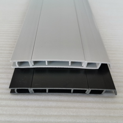 源头工厂直供93.5mm宽PVC塑料型材影院黑色踢脚线塑胶型材批发