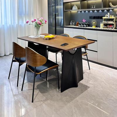 奥古斯特飞鸦实木餐桌中古风小户型家用新款长方形工作台大板桌