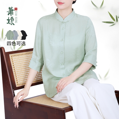 萧娘新中式衬衫女防晒宽松外套