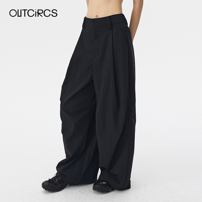 OUTCiRCS自然褶皱轻松廓形裤女款