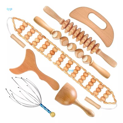 7 In 1 Wood Massage Tools Massager Wooden Massager for Body