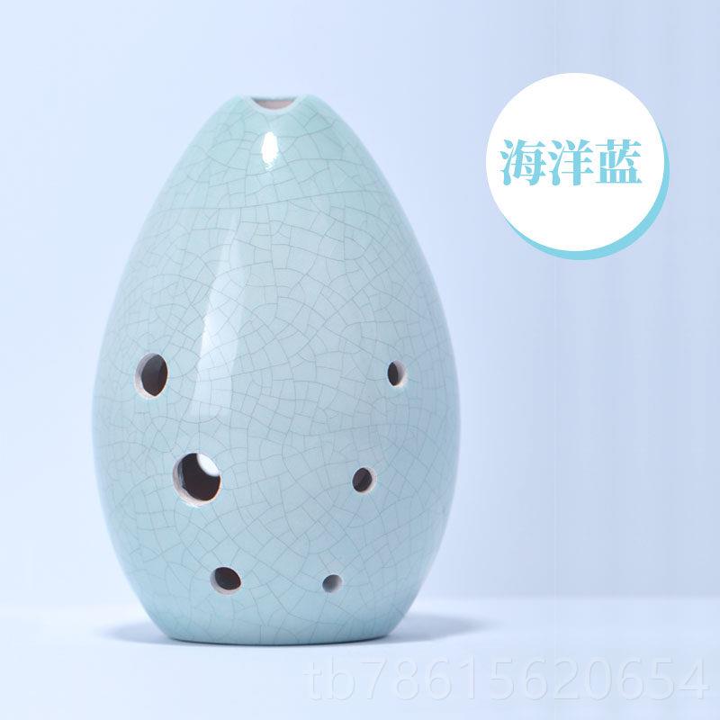高档空谷埙 乐器八孔专8梨形裂纹白裂青裂埙粉蓝色色业演奏初学孔