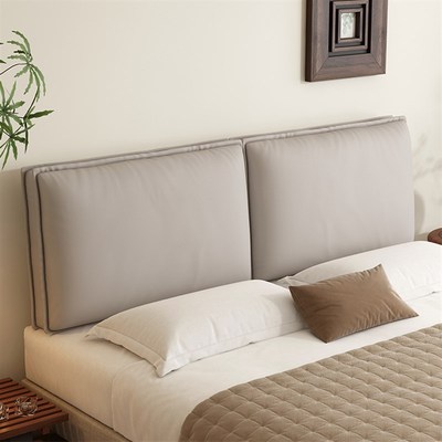 富里曼无洗猫抓皮革床软袋靠背高端无床垫大枕头木制床头柜