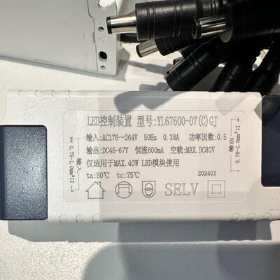 浙江雨林LED控制装置YL67600-07(C)GJ恒流600mA适用于MAX 40W
